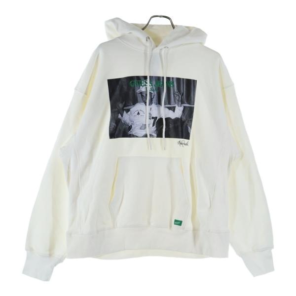 [商品番号]3225L010027[ブランド]GUESS（ゲス）[モデル]Green Label×Ricky Powell グリーンレーベル リッキーパウエル フロントプリント プルオーバーパーカー フーディー ホワイトMI4K8360RP...