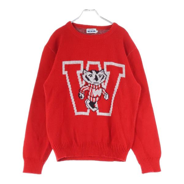 [商品番号]3225L270022[ブランド]VINATGE（ヴィンテージ）[モデル]90s Wisconsin University ウィスコンシン大学 クルーネック ニット セーター レッド[販売店舗]BRING オンラインショップ