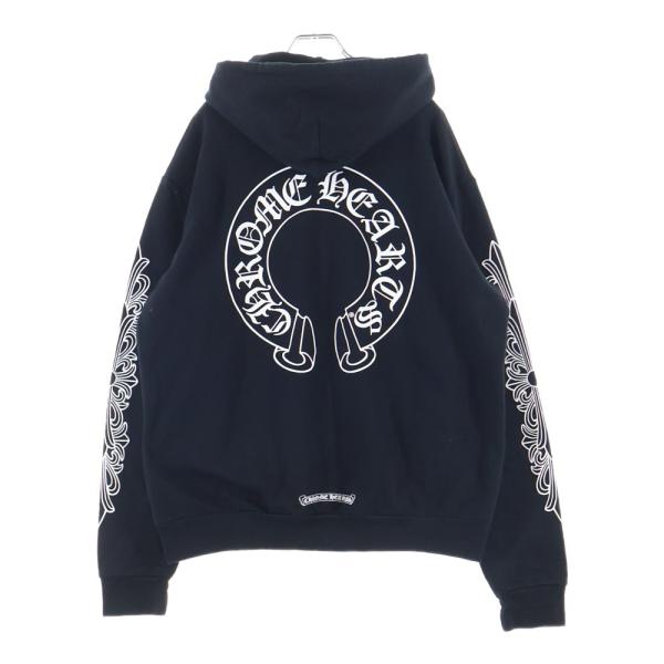 [商品番号]3226C300019[ブランド]CHROME HEARTS（クロムハーツ）[モデル]SWTSHRT PLVR 袖フローラルバックホースシュープリントプルオーバーパーカー フーディー ブラック[販売店舗]BRINGアメリカ村店