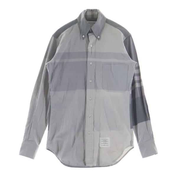 [商品番号]3226D040019[ブランド]THOM BROWNE（トムブラウン）[モデル]16AW OVERSIZED PLAID OXFORD SHIRT オーバーサイズ プレイド オックスフォード長袖シャツ グレー/パープル MWL...