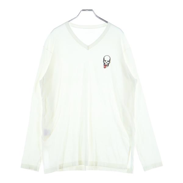 [商品番号]3526B090014[ブランド]lucien pellat-finet（ルシアンペラフィネ）[モデル]スカル Vネック レーヨン ニットセーター ホワイト[販売店舗]BRING オンラインショップ