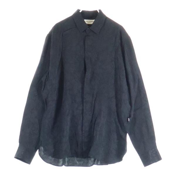 [商品番号]3526B200013[ブランド]SAINT LAURENT PARIS（サンローランパリ）[モデル]22SS 総柄シルク 長袖シャツ ブラック 646850 Y2E32[販売店舗]BRING オンラインショップ