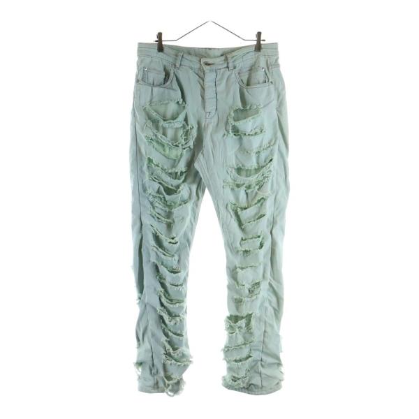 [商品番号]3526B230010[ブランド]DRKSHDW（ダークシャドウ）[モデル]Shredded Double Layer Detroit Pants クラッシュ加工 スリムデニムパンツ ライトブルー DU02B4366 SAQLS...