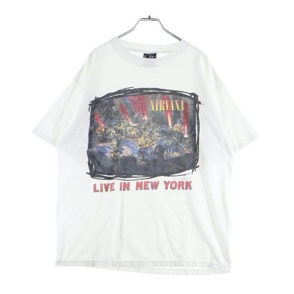 [商品番号]3526H280016[ブランド]VINTAGE（ヴィンテージ）[モデル]90S NIRVANA LIVE IN NEW YORK ニルヴァーナ フロントプリント 半袖Tシャツカットソー ホワイト[販売店舗]AWESOME原宿店