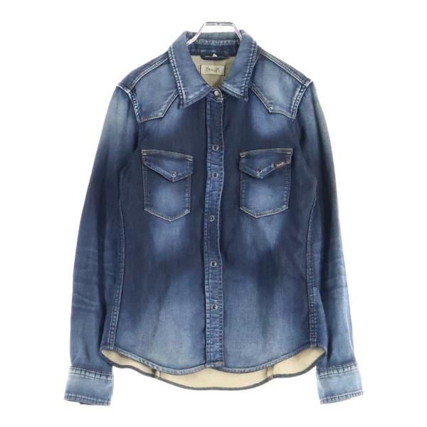 [商品番号]3625K170067[ブランド]YANUK（ヤヌーク）[モデル]スウェットデニムウエスタンシャツ インディゴ レディース 57133007[販売店舗]BRING オンラインショップ