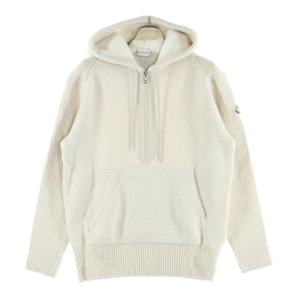 [商品番号]3625L280034[ブランド]MONCLER（モンクレール）[モデル]GIROCOLLO CON CAPPUCCIO J20919G00003 M4281 ハーフジップニットパーカー ホワイト[販売店舗]BRING心斎橋店