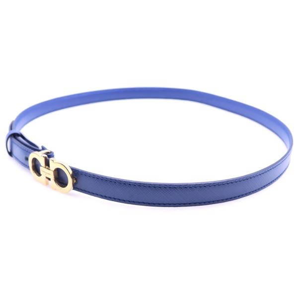 [商品番号]3626B220018[ブランド]Salvatore Ferragamo（サルヴァトーレ フェラガモ）[モデル]GANCINI ガンチーニ レザーベルト ブルー/ゴールド[販売店舗]BRING オンラインショップ