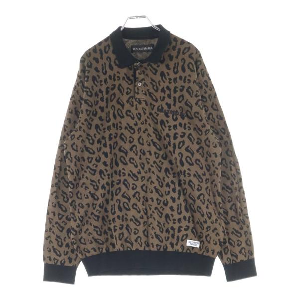 [商品番号]3725L240019[ブランド]WACKO MARIA（ワコマリア）[モデル]24AW LEOPARD KNIT POLO SHIRT 24FW-WMK-KN13 レオパード ニット長袖ポロシャツ ブラウン[販売店舗]BRIN...