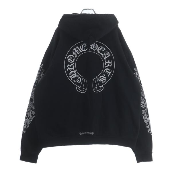 [商品番号]3726E110009[ブランド]CHROME HEARTS（クロムハーツ）[モデル]SWTSHRT PLVR 袖フローラルバックホースシュープリントプルオーバーパーカー フーディー ブラック[販売店舗]BRING心斎橋店
