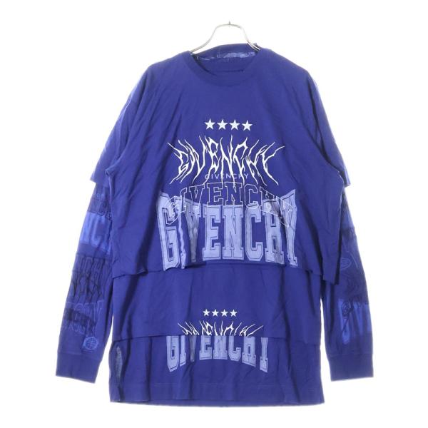 [商品番号]3825H270034[ブランド]GIVENCHY（ジバンシィ）[モデル]Overlapped Embroidered Tee BM71FC3YCV オーバーラップエフェクト刺繍レイヤード長袖Tシャツ カットソー ブルー[販売店...