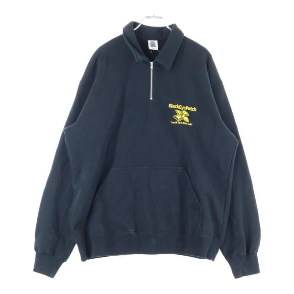 [商品番号]3825J080012[ブランド]THE BLACK EYE PATCH（ブラックアイパッチ）[モデル]DOLLAR BAND HALF ZIP SWEAT ロゴ刺繍 ハーフジップ スウェットトレーナー ブラック BEPFW23...