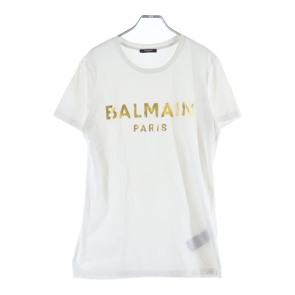 [商品番号]3826B010019[ブランド]BALMAIN（バルマン）[モデル]Gold Logo Tee ゴールドロゴティー クルーネック 半袖Tシャツカットソー EF000B065 ホワイト[販売店舗]BRING オンラインショップ