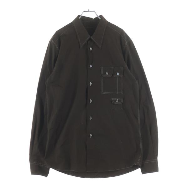 [商品番号]3826D240011[ブランド]LOUIS VUITTON（ルイヴィトン）[モデル]ブロード ホワイトステッチ ロングスリーブシャツ ブラウン[販売店舗]BRING福岡天神店