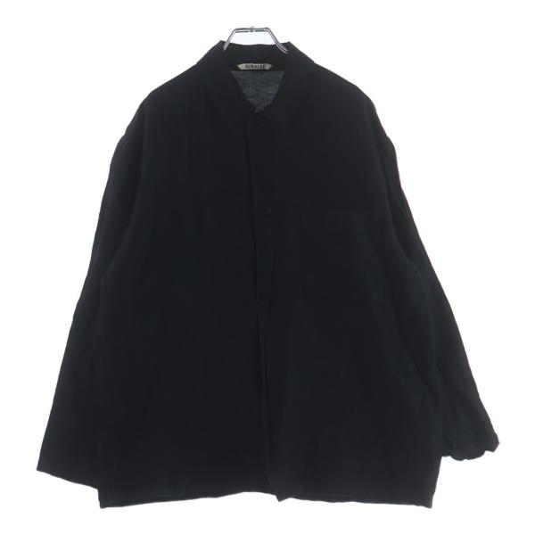 [商品番号]3826E080010[ブランド]AURALEE（オーラリー）[モデル]21SS SILK LINEN DOBBY SHIRTS JACKET シルクリネン ドビー A21SS01SD 5 長袖シャツ ブラック[販売店舗]BRI...