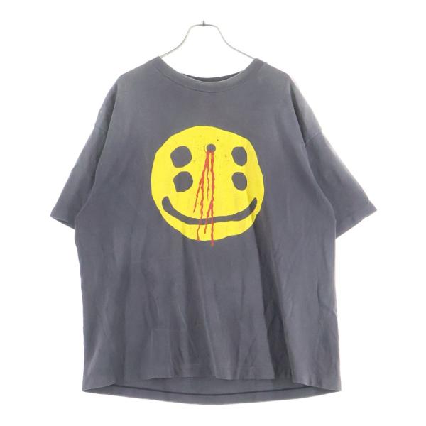 [商品番号]3926A260001[ブランド]SAINT MICHAEL（セントマイケル）[モデル]24AW CP SS TEE SMILE ヴィンテージ加工プリント半袖Tシャツ カットソー グレー SM-YS1-0000-C01[販売店舗...