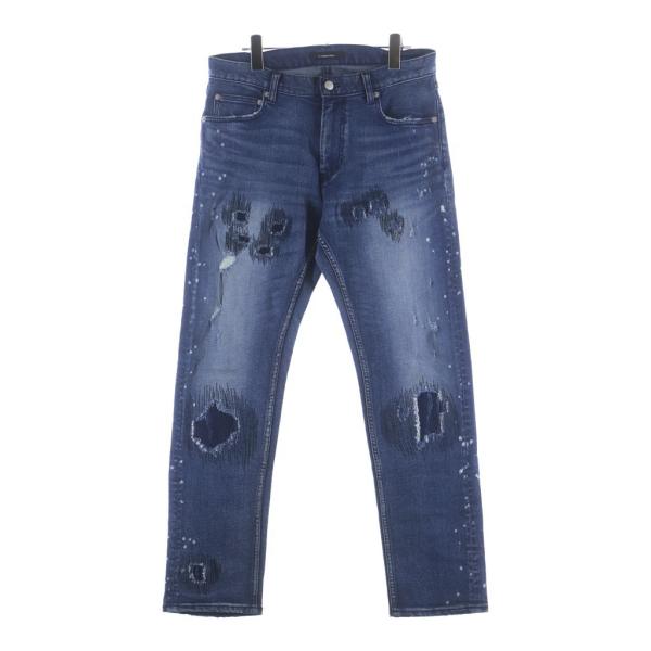 [商品番号]3926E010002[ブランド]NUMBER (N)INE（ナンバーナイン）[モデル]CLASH SLIM TAPERED DENIM PANTS ジップフライ クラッシュ スリムテーパードスリムパンツ インディゴ NMBpt...