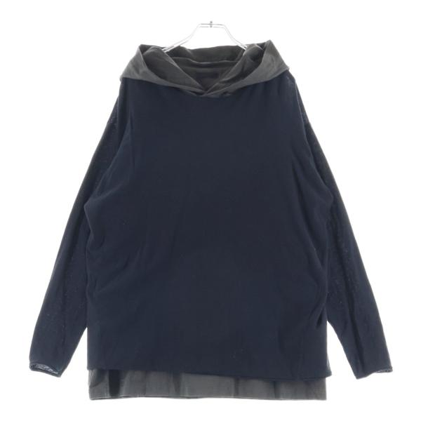[商品番号]3926E060028[ブランド]DEVOA（デヴォア）[モデル]Layerd hoody cotton knit レイヤードフーディー コットンニット パーカー ブラック/カーキ[販売店舗]BRING オンラインショップ