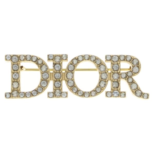 [商品番号]4726B190001[ブランド]Christian Dior（クリスチャンディオール）[モデル]Dio(r)evolution ロゴ ラインストーン ブローチ ゴールド[販売店舗]BRING 新宿店