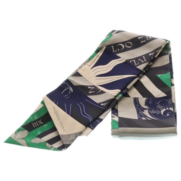 [商品番号]4825L240023[ブランド]HERMES（エルメス）[モデル]マキシツイリー ASTROLOGIE NOUVELLE 新たなる占星術 シルクスカーフ グリーン×グレー[販売店舗]BRING オンラインショップ