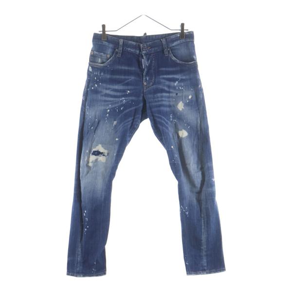 [商品番号]5426E010006[ブランド]DSQUARED2（ディースクエアード）[モデル]19AW Sexy Twist Jean ウォッシュ加工 ボタンフライダメージデニムスキニーパンツ インディゴ S71LB0683 S30342...