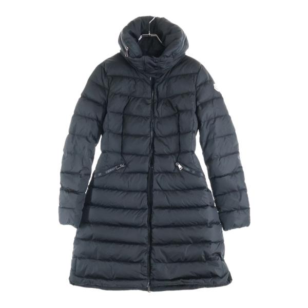 [商品番号]5525L280012[ブランド]MONCLER（モンクレール）[モデル]18AW FLAMMETTE フラメッテ ワッペンロゴ スタンドカラー ジップアップ ダウン ロング ジャケット コート ブラック レディース D2093...