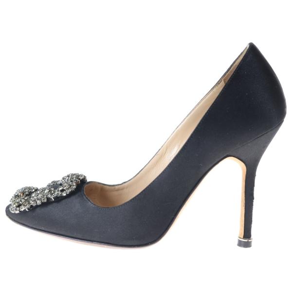 [商品番号]5526D270024[ブランド]MANOLO BLAHNIK（マノロブラニク）[モデル]ビジューバックル サテン ヒール パンプス シューズ ブラック レディース[販売店舗]BRING オンラインショップ
