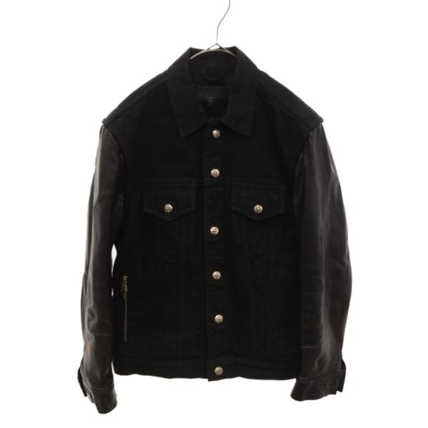 CHROME HEARTS クロムハーツ 袖レザー切り替えフレアニーデニム CHROME HEARTS クロムハーツ 袖レザー切り替えフレアニーデニム