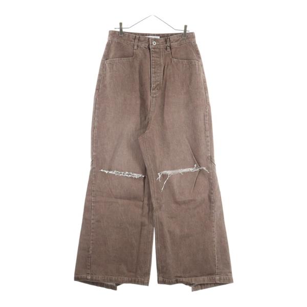 [商品番号]7125J140009[ブランド]FFFPOSTALSERVICE（トリプルエフポスタルサービス）[モデル]25SS WIDE DAMAGED DENIM ダメージ加工デニムワイドパンツ FFFPSSS2527 ブラウン[販売店...