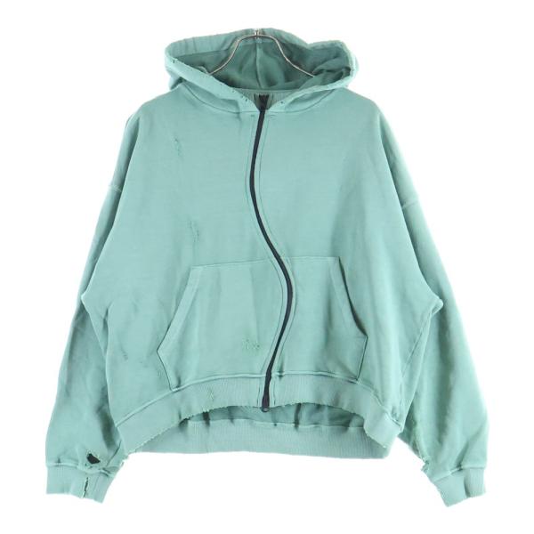[商品番号]7125L110004[ブランド]FFFPOSTALSERVICE（トリプルエフポスタルサービス）[モデル]25SS Curved Zip-Up Hoodie カーブジップアップフーディーパーカー グリーン[販売店舗]BRING...