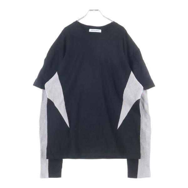 [商品番号]7126A100008[ブランド]FFFPOSTALSERVICE（トリプルエフポスタルサービス）[モデル]25AW Diffraction Knit Layered L/S ディフラクションニットレイヤード長袖Tシャツ ブラッ...