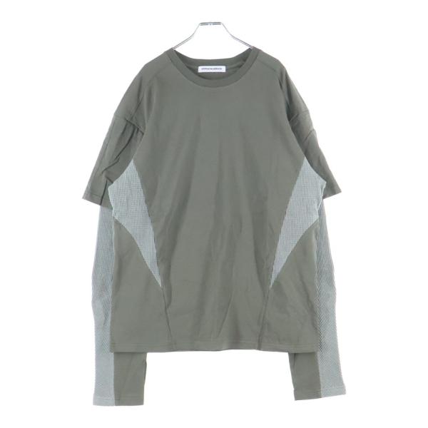[商品番号]7126A100009[ブランド]FFFPOSTALSERVICE（トリプルエフポスタルサービス）[モデル]25AW Diffraction Knit Layered L/S ディフラクションニットレイヤード長袖Tシャツ カーキ...