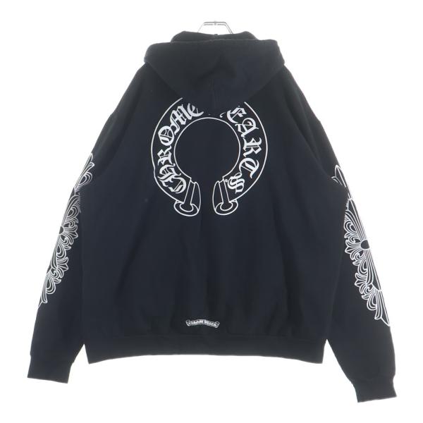 [商品番号]8326D070010[ブランド]CHROME HEARTS（クロムハーツ）[モデル]SWTSHRT PLVR 袖フローラルバックホースシュープリントプルオーバーパーカー フーディー ブラック[販売店舗]BRING横浜ビブレ店