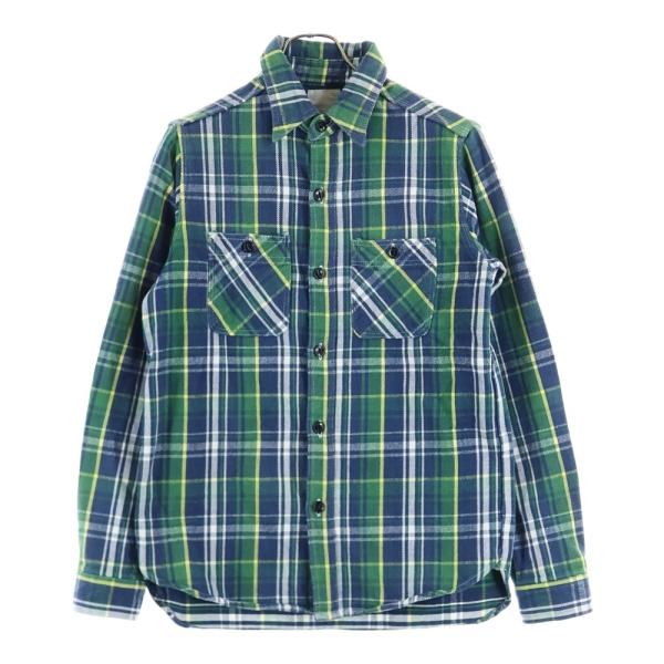 [商品番号]9025J080036[ブランド]HOUSTON（ヒューストン）[モデル]レギュラーカラー チェストポケット ロングスリーブ長袖シャツ グリーン/ブルー[販売店舗]BRING オンラインショップ