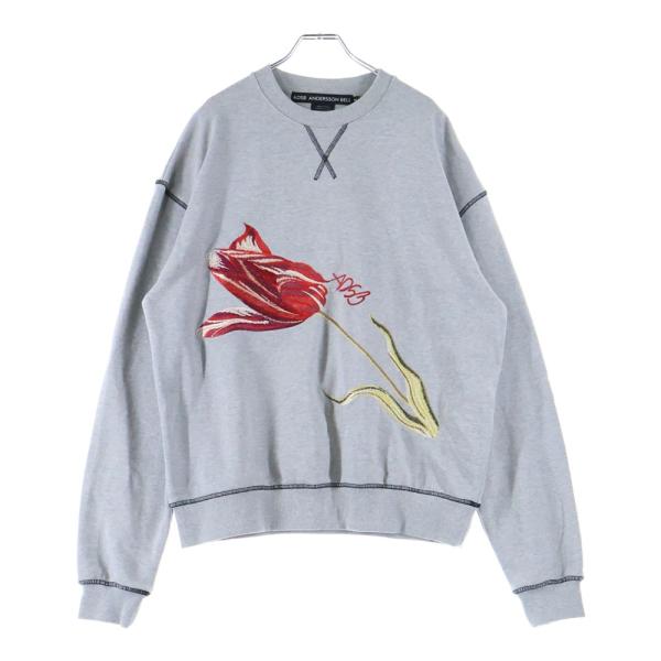 [商品番号]9025J260498[ブランド]ADSB ANDERSSON BELL（アンダースンベル）[モデル]ローズ 刺繍 クルーネックスウェットトレーナー グレー[販売店舗]BRING大宮店