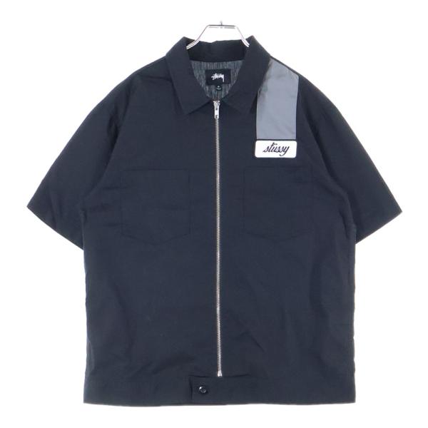 [商品番号]9025K090007[ブランド]STUSSY（ステューシー）[モデル]ZIP UP WORK SHIRT ジップアップ 半袖ワークシャツ ブラック[販売店舗]BRING大宮店