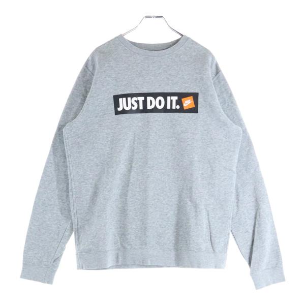 [商品番号]9025K300124[ブランド]NIKE（ナイキ）[モデル]JUST DO IT フロントロゴプリント クルーネック スウェット トレーナー グレー[販売店舗]BRING オンラインショップ