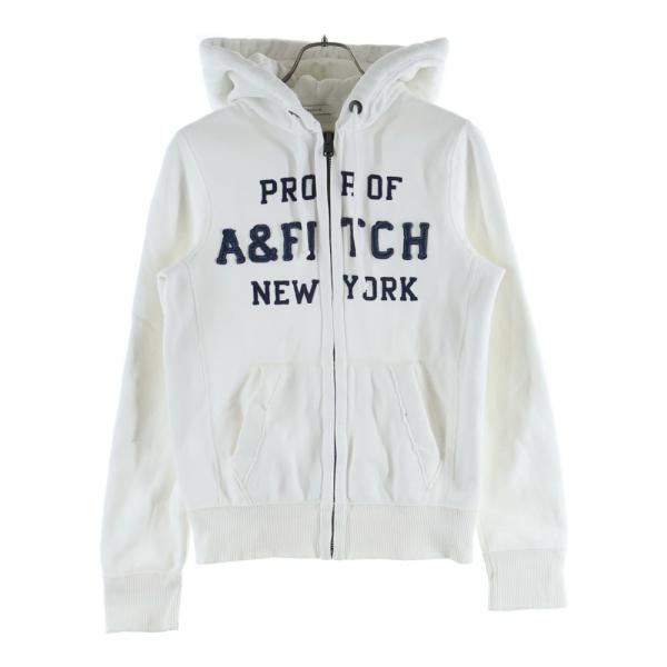 [商品番号]9025L090051[ブランド]Abercrombie&amp;Fitch（アバクロンビーアンドフィッチ）[モデル]フロントロゴエンブロイダリー ジップアップフーディー パーカー ホワイト[販売店舗]BRING オンラインショップ