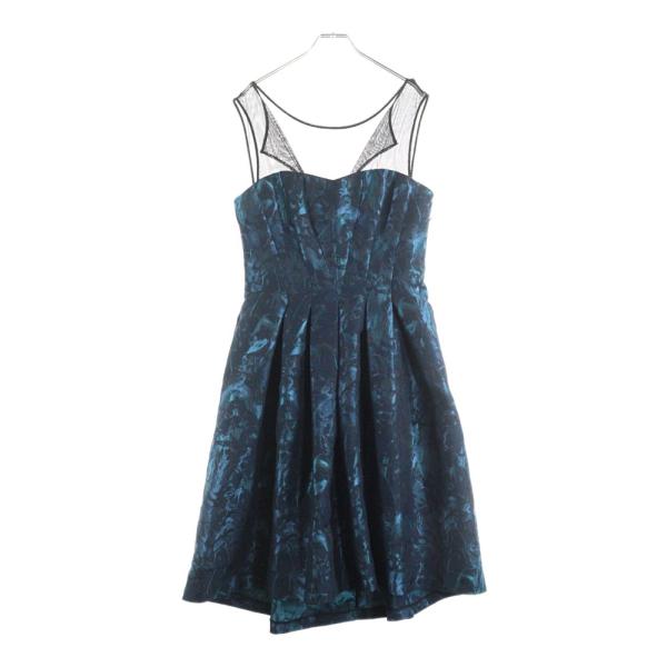 [商品番号]9025L090224[ブランド]NO BRAND（ノーブランド）[モデル]VERA WANG (ヴェラウォン) 総柄 ノースリーブワンピース ドレス レディース ブルー/ブラック[販売店舗]BRING オンラインショップ