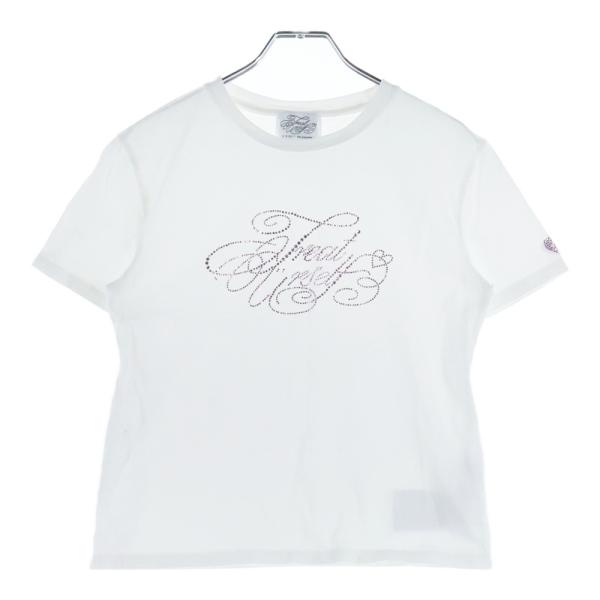 [商品番号]9025L120053[ブランド]TREAT URSELF（トリートユアセルフ）[モデル]ラインストーン装飾 クルーネック 半袖Tシャツ カットソー ホワイト レディース 1241-0191-TR-1[販売店舗]BRING オン...