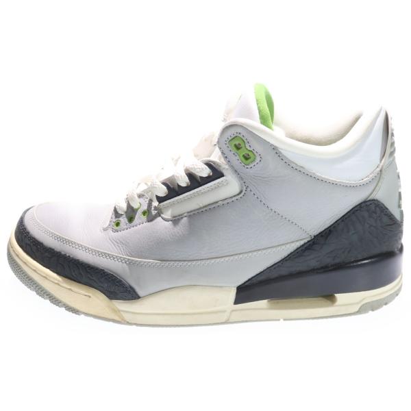 [商品番号]9025L270132[ブランド]NIKE（ナイキ）[モデル]AIR JORDAN 3 RETRO CHLOROPHYLL エアジョーダン3 レトロ クロロフィル ローカットスニーカー グレー US10/28cm 136064-...