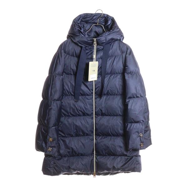 [商品番号]9025L290037[ブランド]HERNO（ヘルノ）[モデル]A-SHAPE JACKET Aシェイプ サテン フーデッド ダウンコート ジャケット レディース ブルー PI1304D[販売店舗]BRING：RED新宿東口店