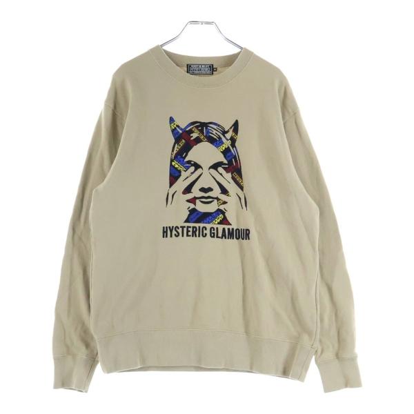 [商品番号]9026A240028[ブランド]HYSTERIC GLAMOUR（ヒステリックグラマー）[モデル]SEE NO EVIL ロゴ刺繍 クルーネックスウェット ベージュ[販売店舗]BRING大宮店