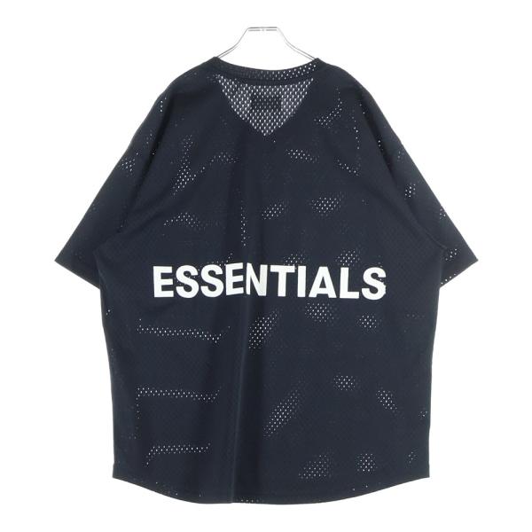 [商品番号]9026A250035[ブランド]FEAR OF GOD ESSENTIALS（フィアオブゴッド エッセンシャルズ）[モデル]バックロゴプリント メッシュ Vネック Tシャツ ブラック[販売店舗]BRING オンラインショップ