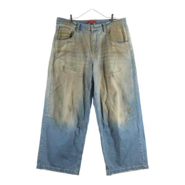 [商品番号]9026B090087[ブランド]JADED LONDON（ジェイデッドロンドン）[モデル]MUD WASH COLOSSUS JEANS マッドウォッシュ マルチポケット ジップアップ ダメージデザイン ワイド デニムパンツ ...