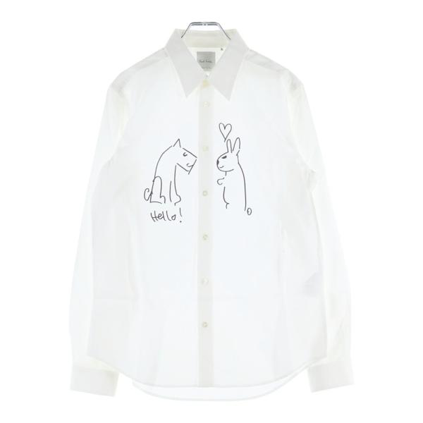 [商品番号]9026B130057[ブランド]Paul Smith（ポールスミス）[モデル]Drawn by Paul PRINT SHIRT 落書き フロントプリント 長袖シャツ ホワイト PA-CR-59664[販売店舗]BRING T...