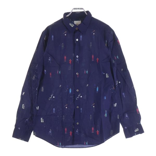 [商品番号]9026B130066[ブランド]Paul Smith（ポールスミス）[モデル]ARTSIT OBJECT L/S SHIRT アーティストオブジェクト 総柄 長袖シャツ ネイビー[販売店舗]BRING オンラインショップ