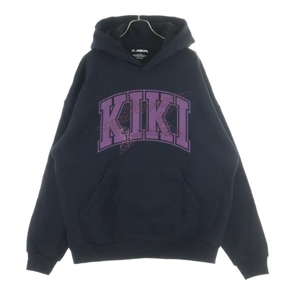 [商品番号]9026B130204[ブランド]NO BRAND（ノーブランド）[モデル]ALTER EGO KIKI HOODIE アルターエゴ フロントプリント カンガルーポケット ラインストーン プルオーバースウェットパーカー ブラック...