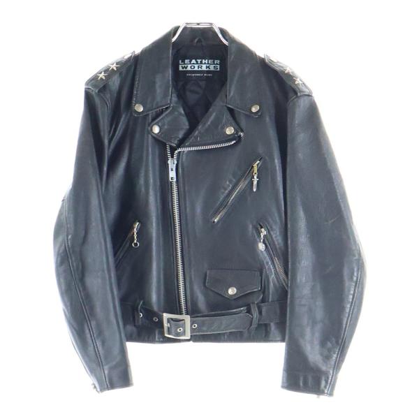 [商品番号]9026B190060[ブランド]BEAMS（ビームス）[モデル]90-00S ×LEATHER WORKS VINTAGE レザーワークス ヴィンテージ レザー ダブルライダースジャケット ブラック[販売店舗]BRING オン...