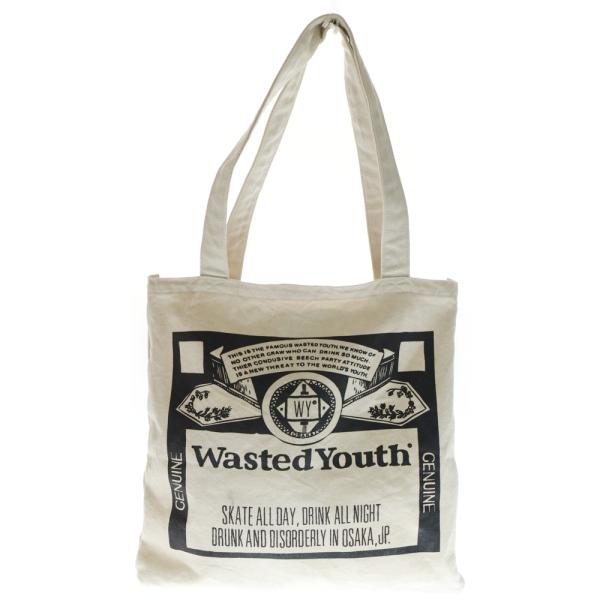 [商品番号]9026B210023[ブランド]WASTED YOUTH（ウェイステッドユース）[モデル]CANVAS TOTE BAG キャンバス ロゴプリント トートバック ベージュ[販売店舗]BRING オンラインショップ