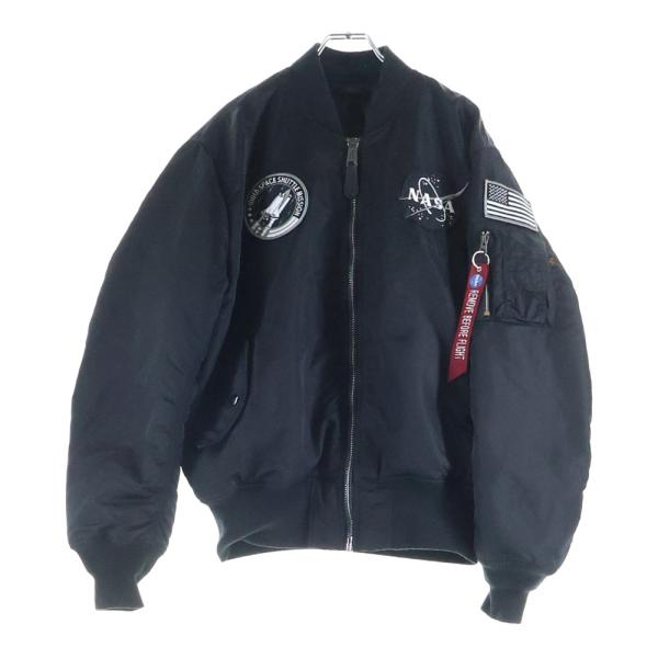 [商品番号]9026B210100[ブランド]ALPHA INDUSTRIES（アルファ インダストリーズ）[モデル]MA-1 NASA フロントアームパッチ フライトジャケット ブラック 0615-00-573-8335[販売店舗]BRI...